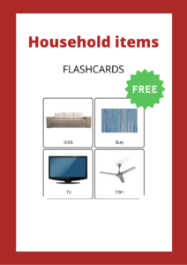 Flashcards-Household Items – Words Speech Therapy